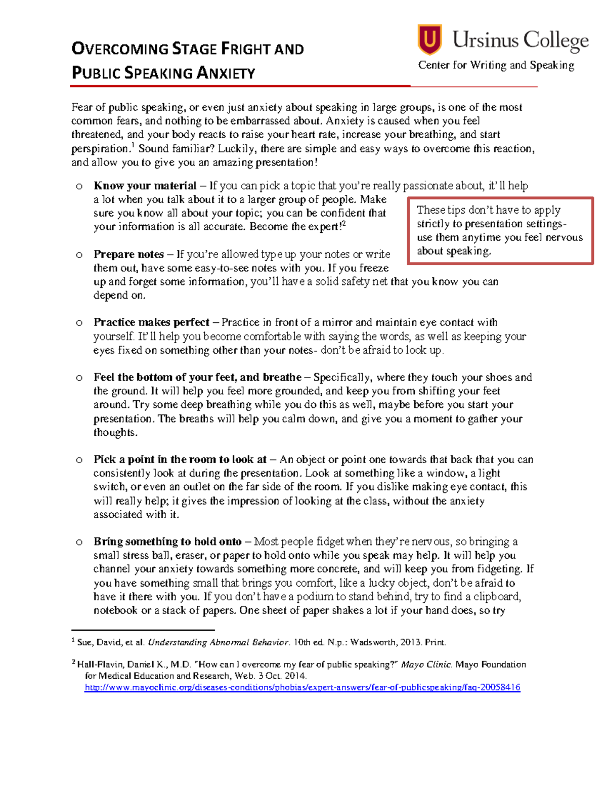 Overcoming stage fright and fear of public - OVERCOMING STAGE FRIGHT ...