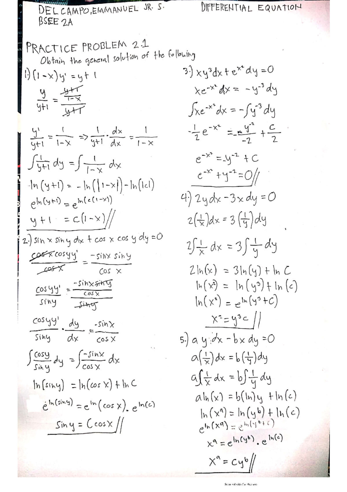 DE Module 2 - Activities in the subject differential equations ...