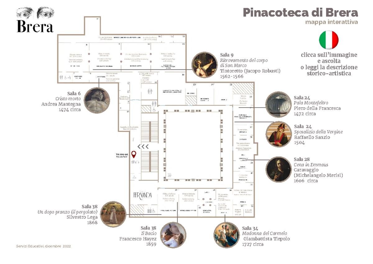 Pinacoteca Brera Mappa interattiva 2022 - Pinacoteca di Brera mappa ...