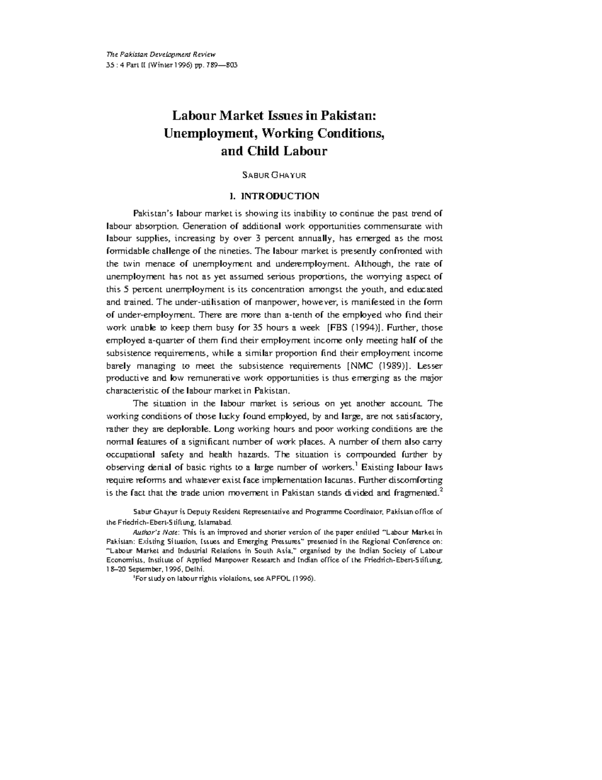 789-803 - Nothing - The Pakistan Development Review 35 : 4 Part II ...