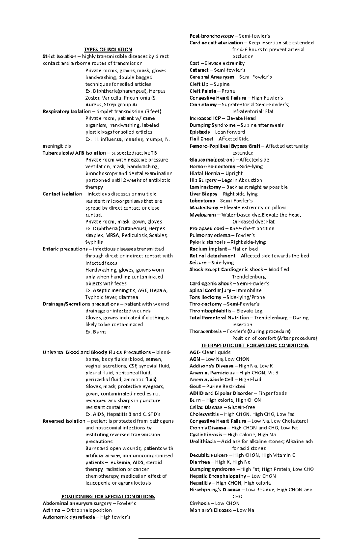 Fundamentals of Nursing 4 - TYPES OF ISOLATION Strict Isolation ...