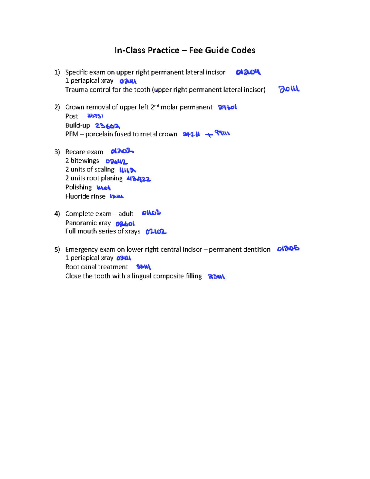 In-class Practice Fee Guide Code - In-Class Practice – Fee Guide Codes ...