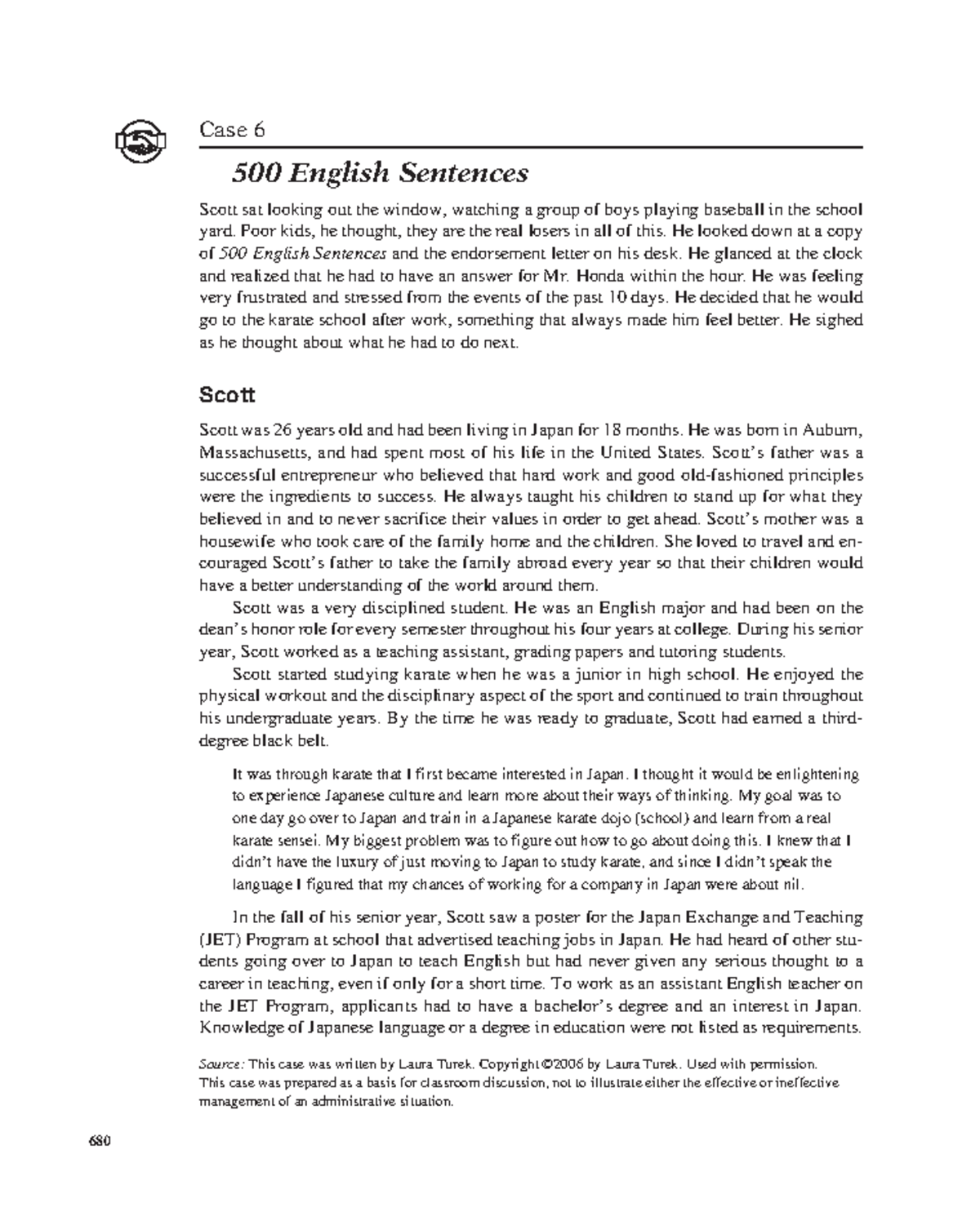 500 English Sentences - 680 Case 6 500 English Sentences Scott sat ...