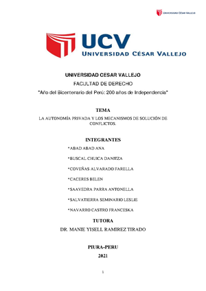 1 Mecanismos Alternativos DE Solucion DE Conflictos - Integrantes ...