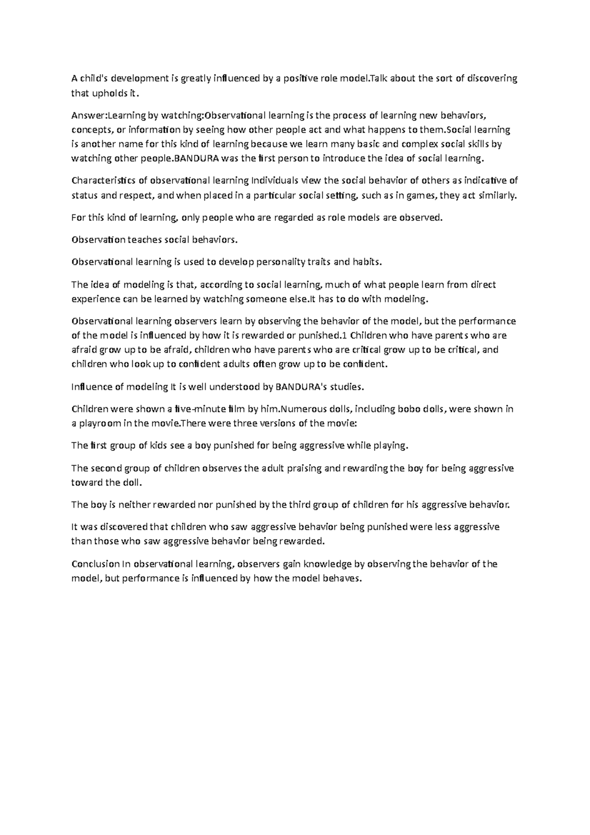 A child - dsfghj - A child's development is greatly influenced by a ...