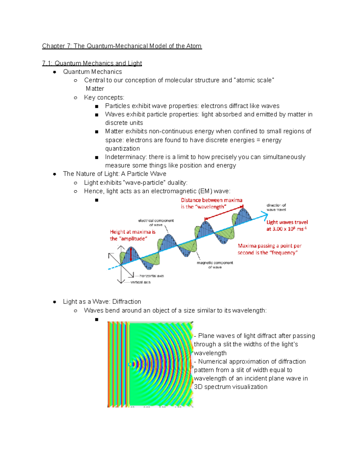 Chapter 7 The Quantum-Mechanical Model of the Atom - Although ...