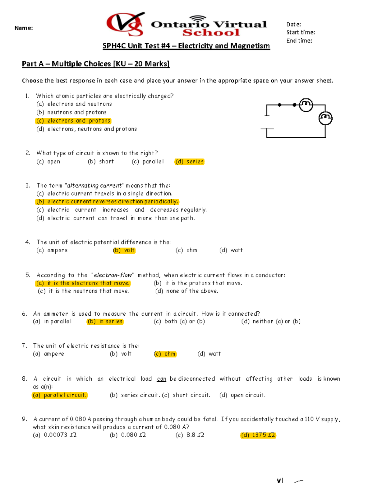 1586809196-SPH4C Unit Test - SPH4C Unit Test # 4 – Electricity and ...