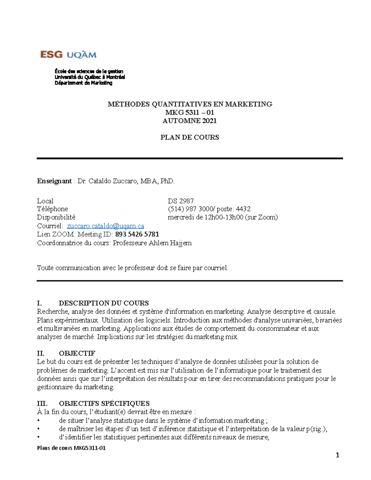 Plan de cours MKG5311-01 automne 2021 - MKG5311 - UQAM - Studocu