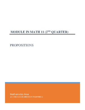 Lesson 5 - Elementary Logic - MMW 101 MATHEMATICS IN THE MODERN WORLD Lesson 5 Elementary Logic ...