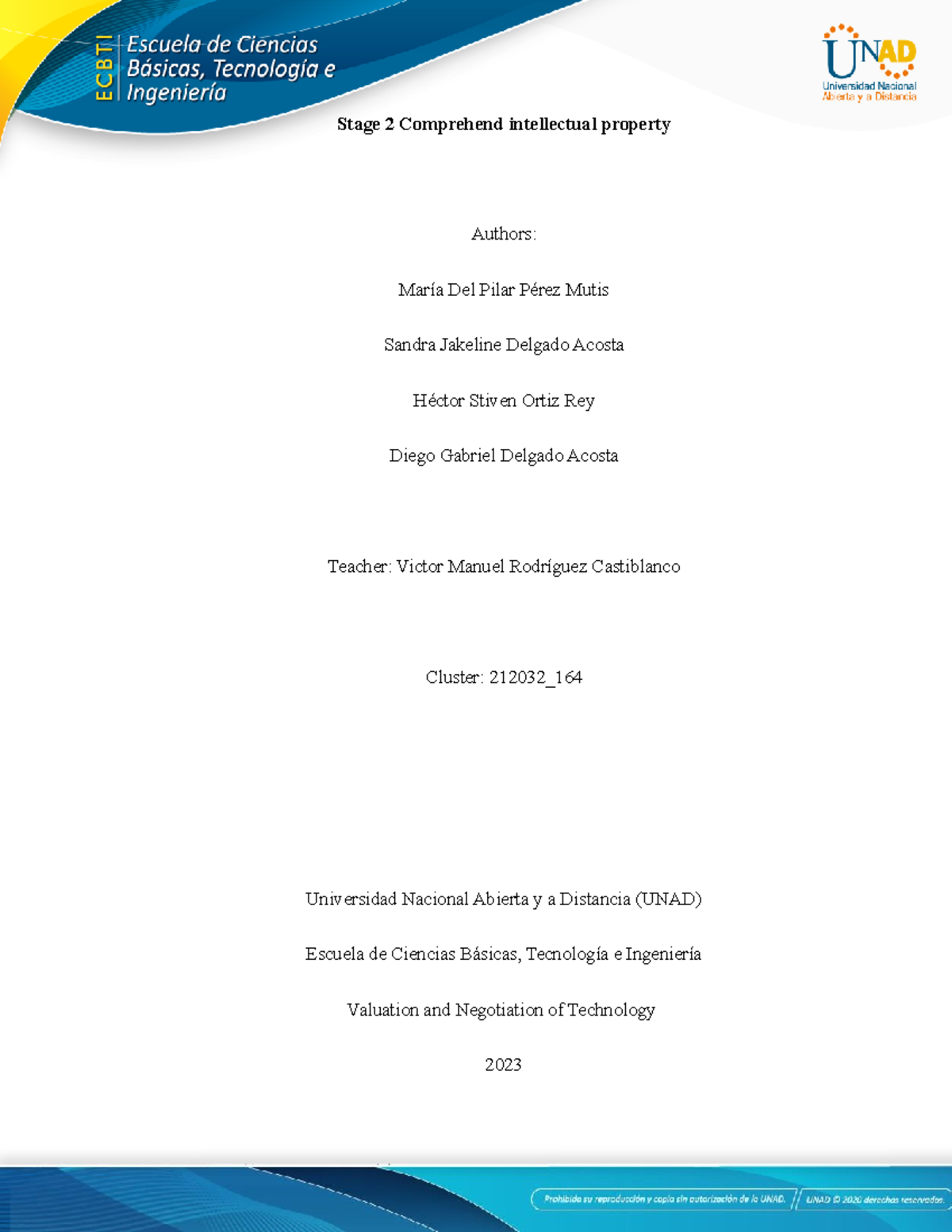 VNT Step 2 Group number 212032 164 - Stage 2 Comprehend intellectual ...