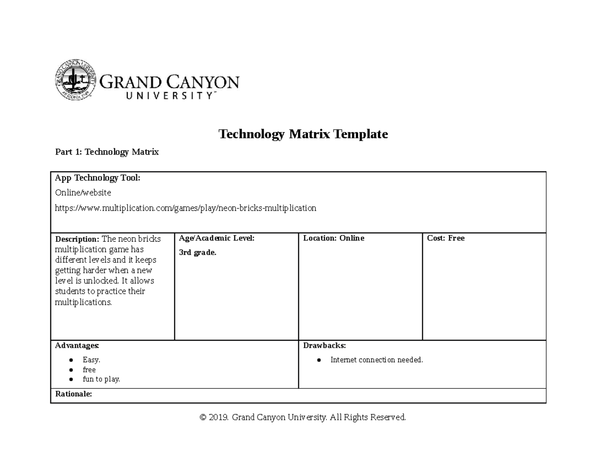 SPD-470-D-T5-Technology Matrix Template - Technology Matrix Template ...