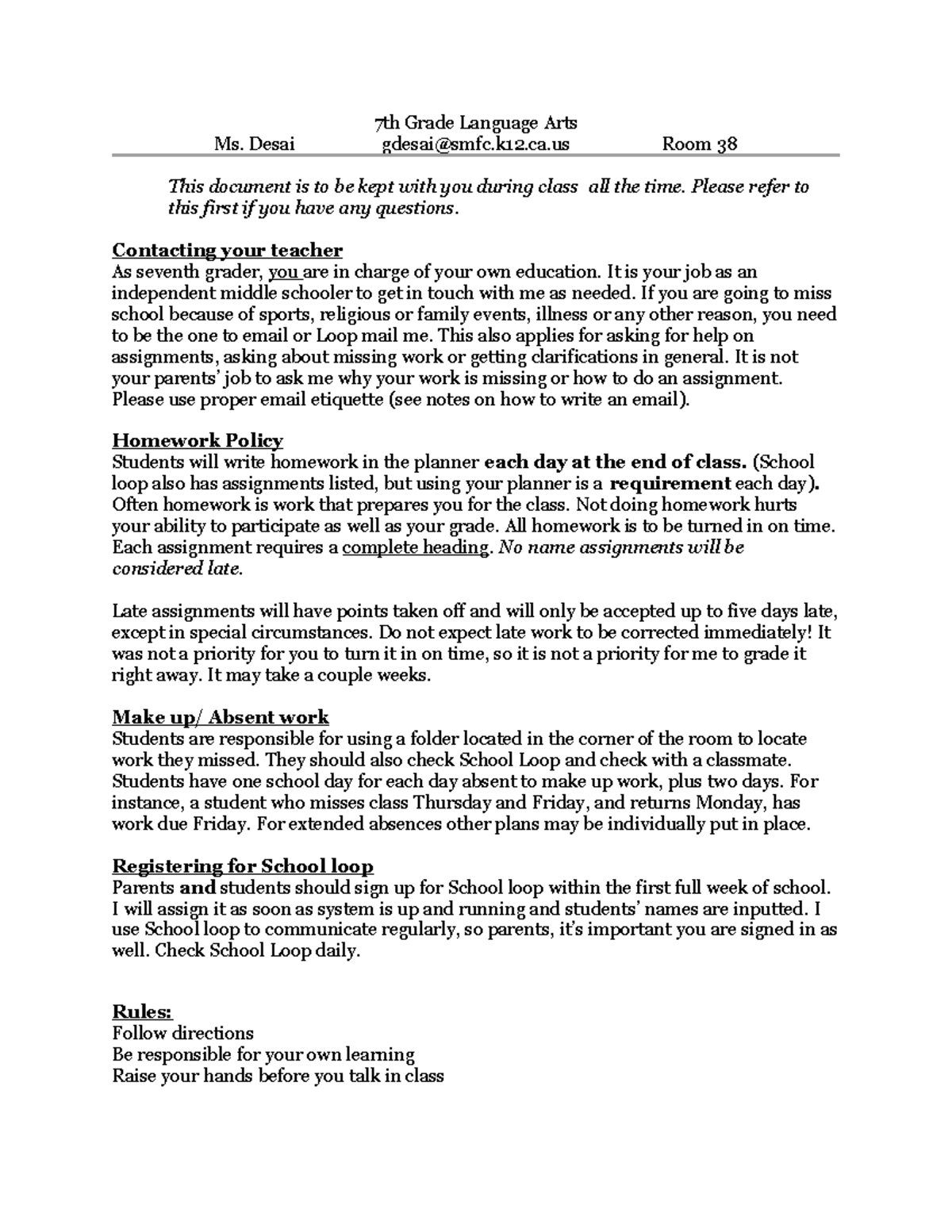 7th Grade Language Arts - Desai gdesai@smfc.k12.ca Room 38 This ...