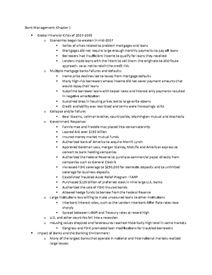 Bank Management Book Notes 4-7 - Chapter 4 Managing Noninterest Income ...