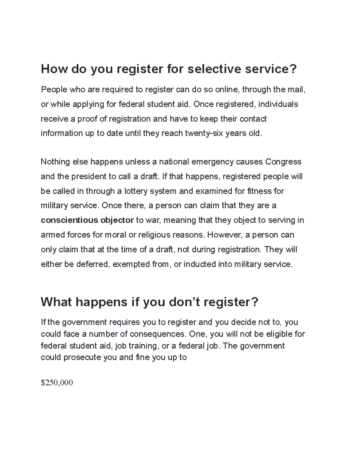 How do you register for selective service - Once registered ...