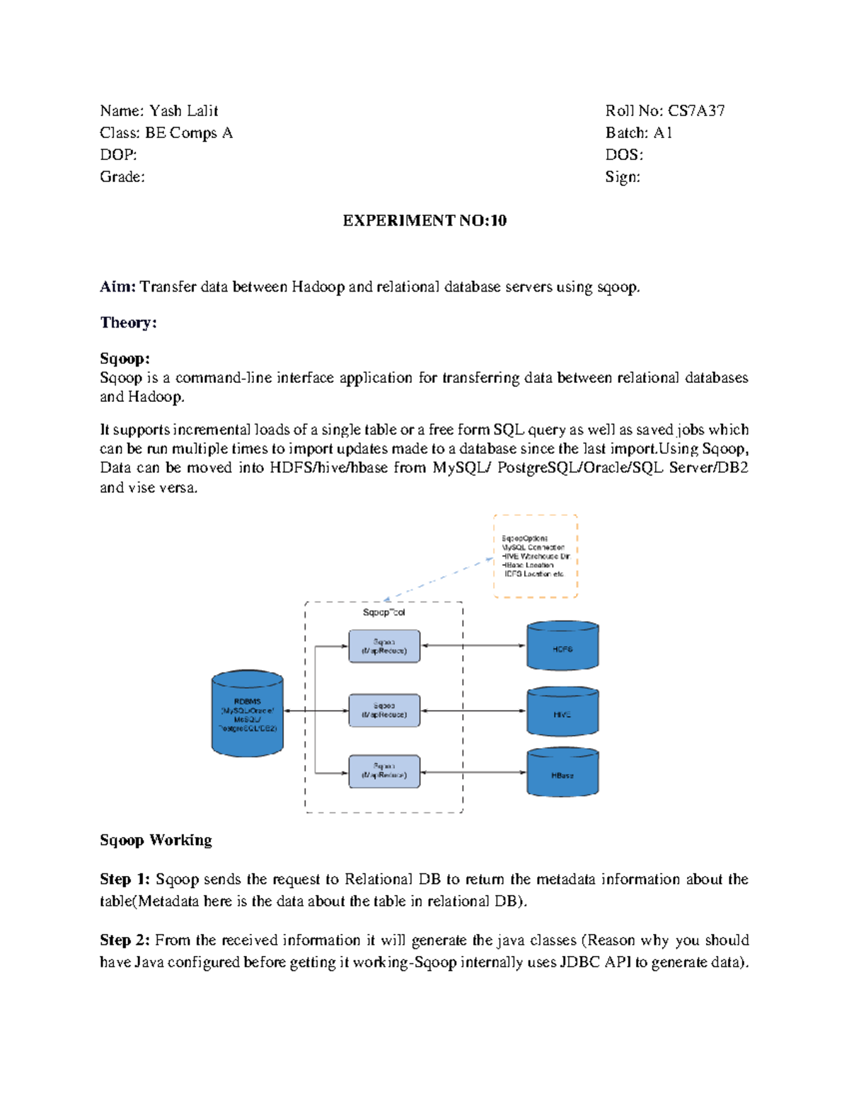 BDA exp10 Yash - dfsgsgsgrgsgssgsg - Name: Yash Lalit Roll No: CS7A Class: BE Comps A Batch: A ...