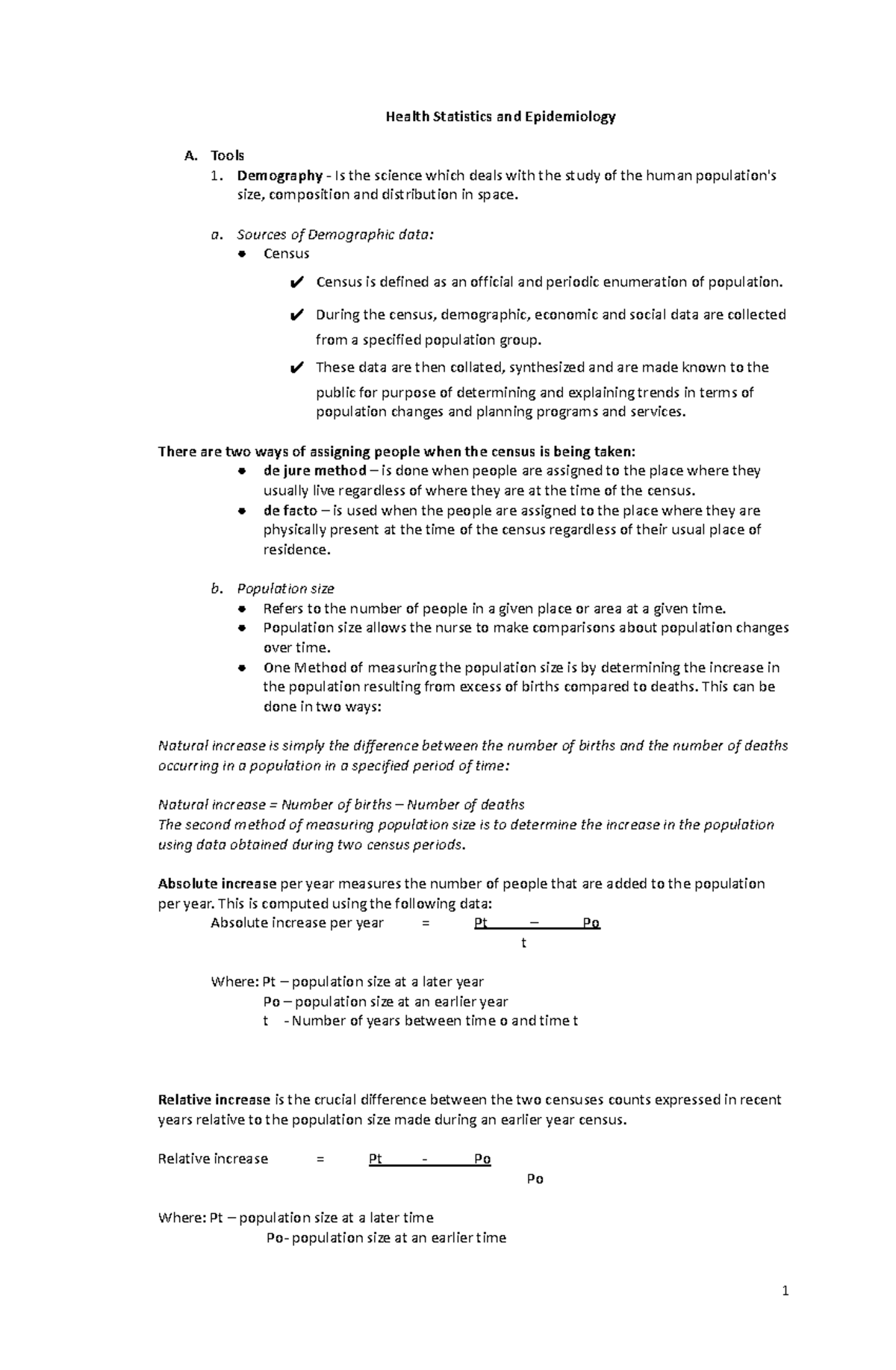 Prelim-Handout-3 - nursing handout - Health Statistics and Epidemiology ...
