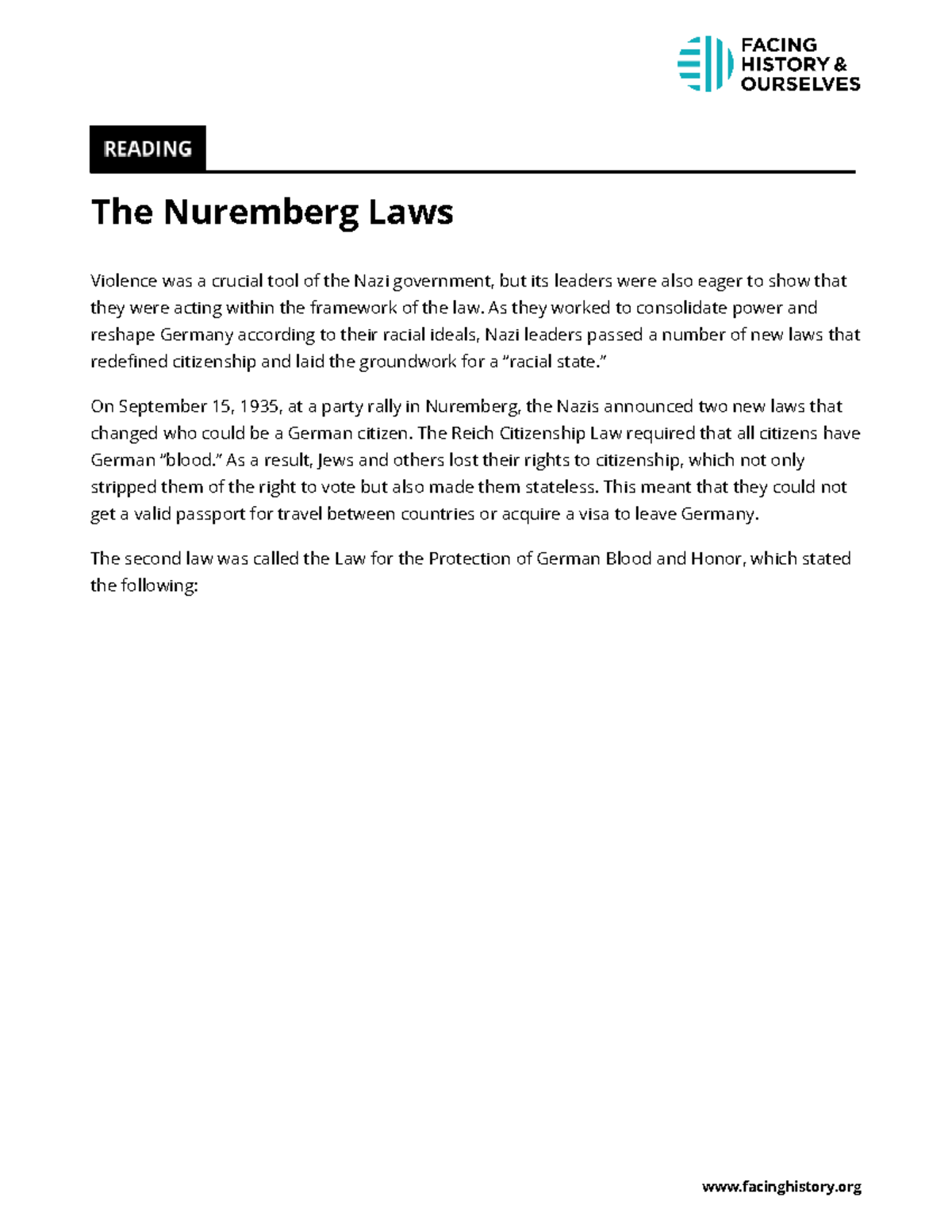 Reading The Nuremberg Laws - The Nuremberg Laws Violence was a crucial ...