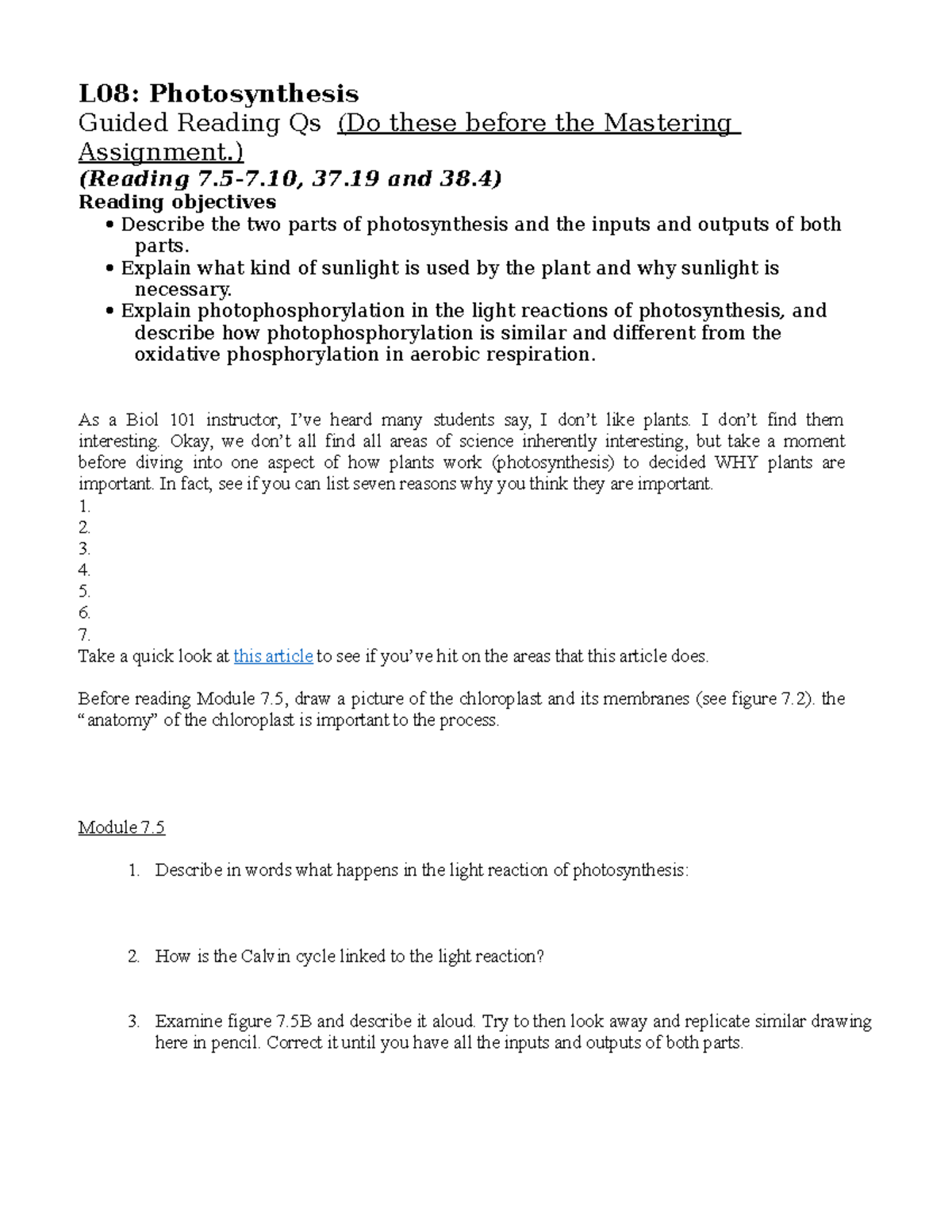 Lesson++8 GRQs Photosynthesis - L08: Photosynthesis Guided Reading Qs ...