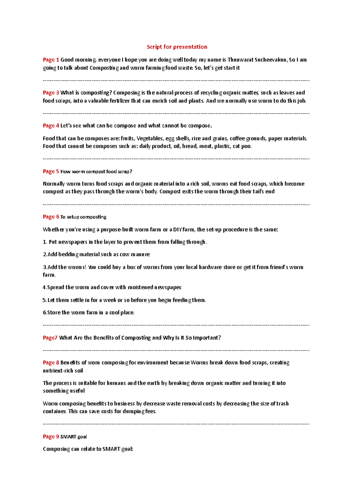 Script. composing presentation - Script for presentation Page 1 Good ...