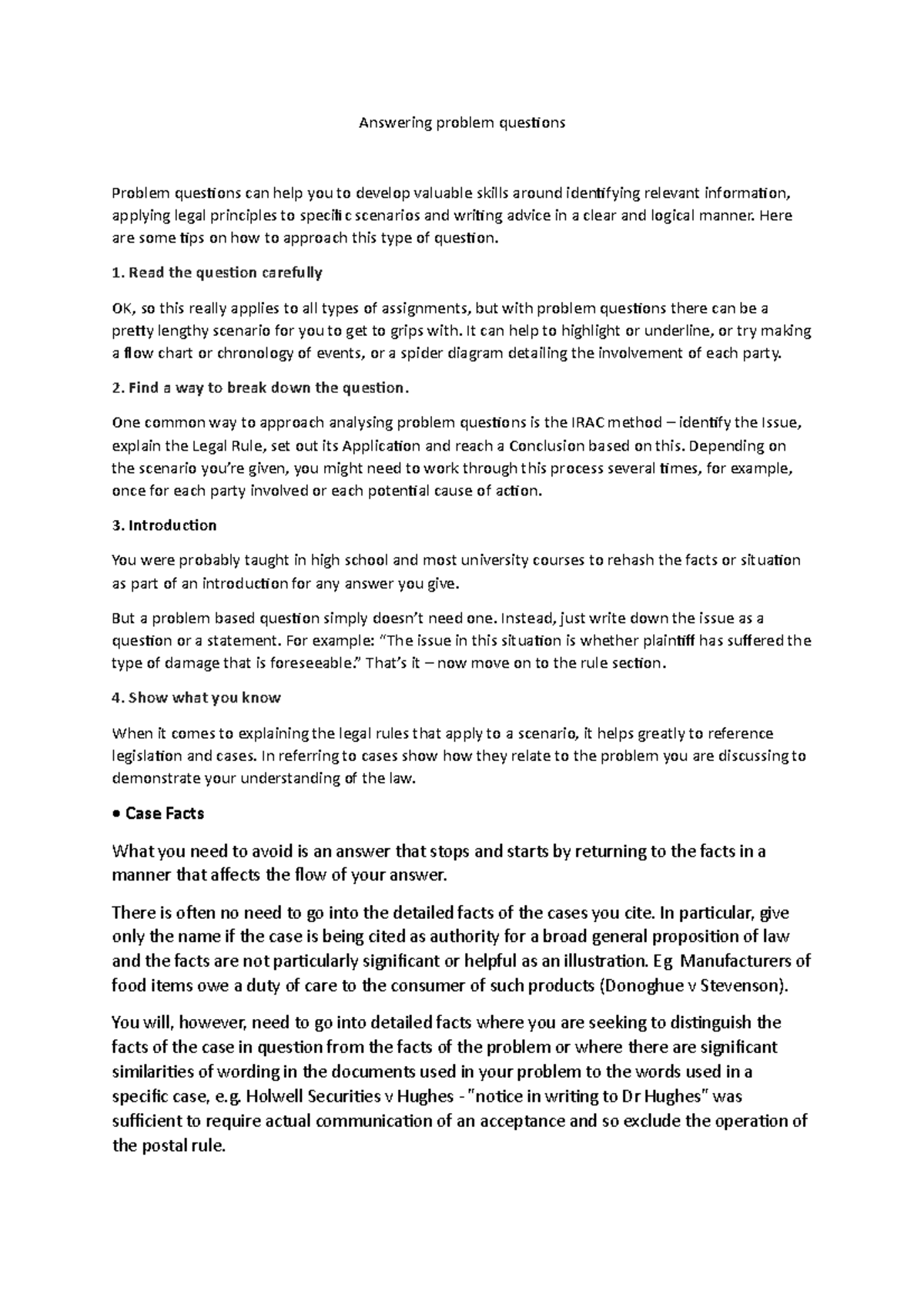 Tips on answering problem questions - Answering problem questions ...