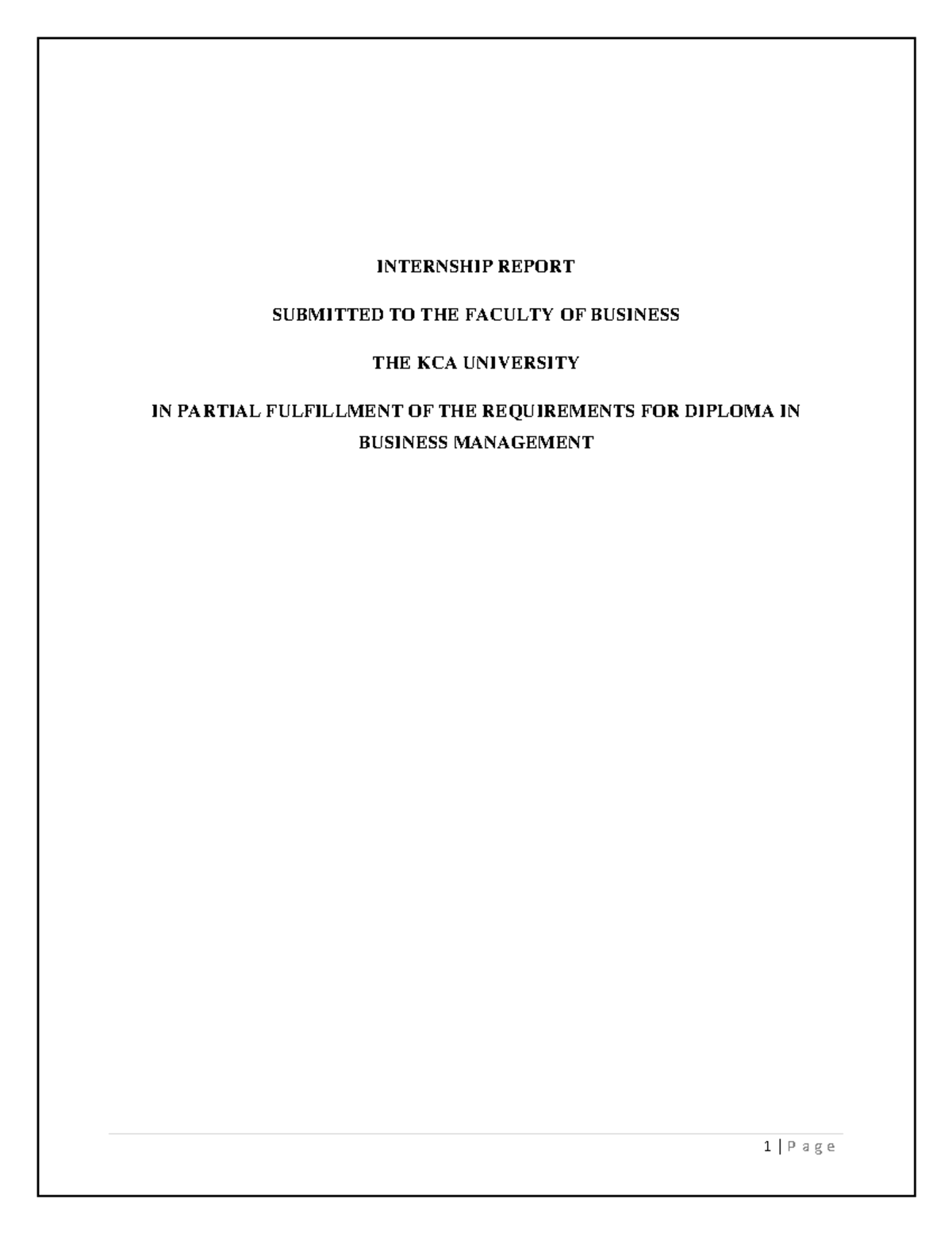 Industrial Attachment Report - INTERNSHIP REPORT SUBMITTED TO THE ...