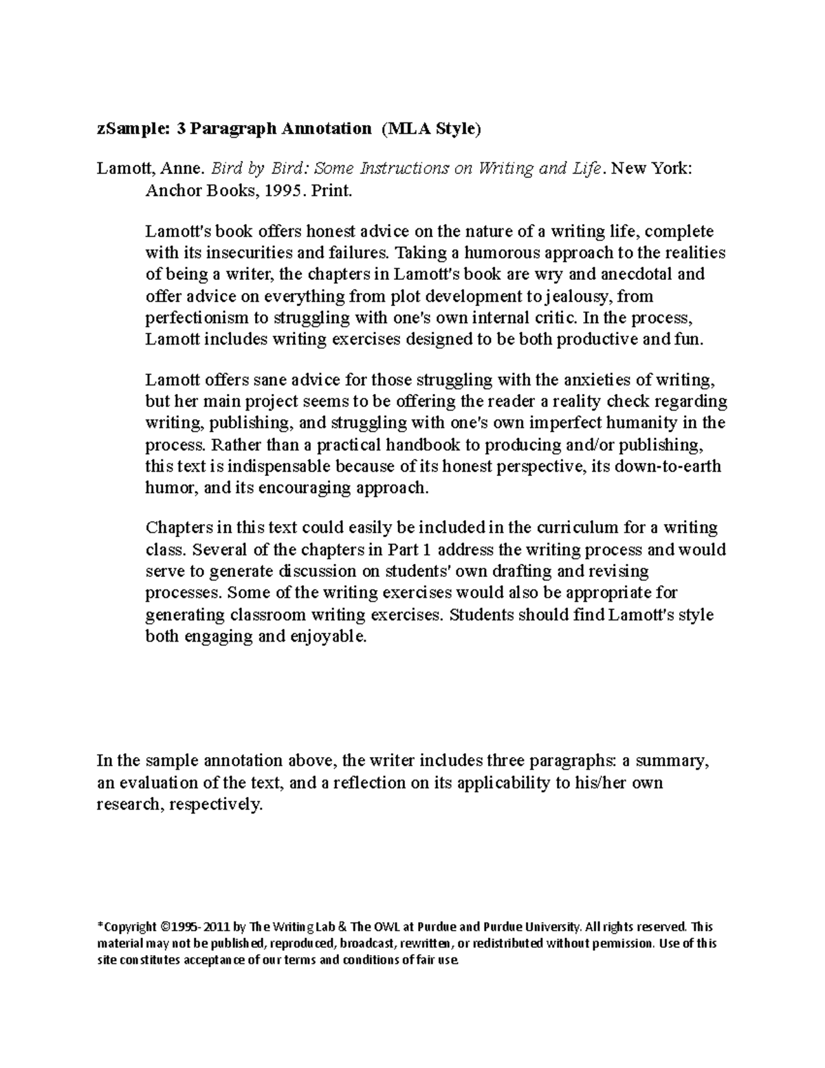 MLA Style Annotation Sample - zSample: 3 Paragraph Annotation (MLA ...