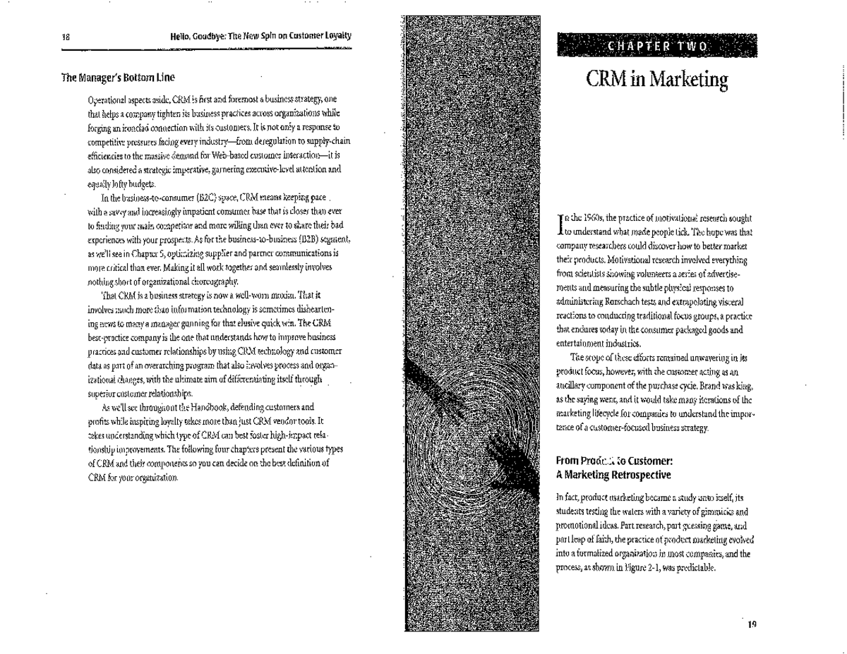 S.3. Dyche The CRM Handbook. Chapter 2 - marketing - Studocu