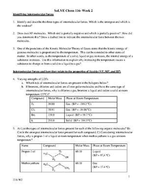 So LVE 116 week 05 - Practice worksheets - SoLVE Chem 116- Week 5 1 116 ...