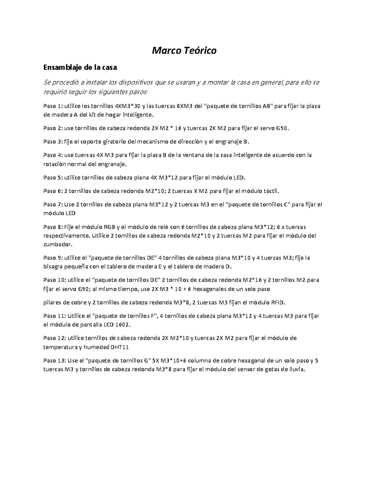 Marco Teórico - apuntas actividad final (casa automatica) Intro Ing ...