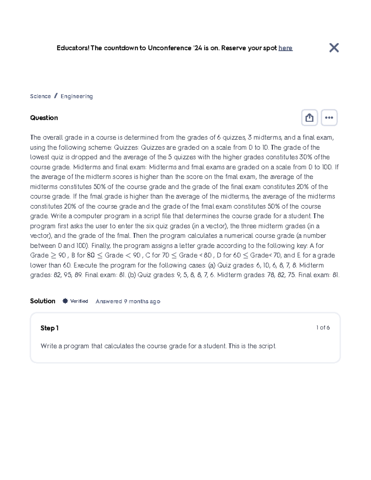 The overall grade in a course is determined from the grades Quizlet ...