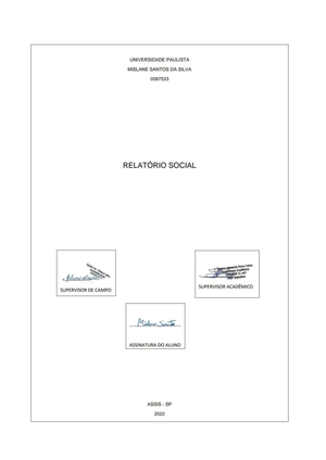 Modelo Relatorio Social - HOSPITAL ..................... RELATÓRIO ...