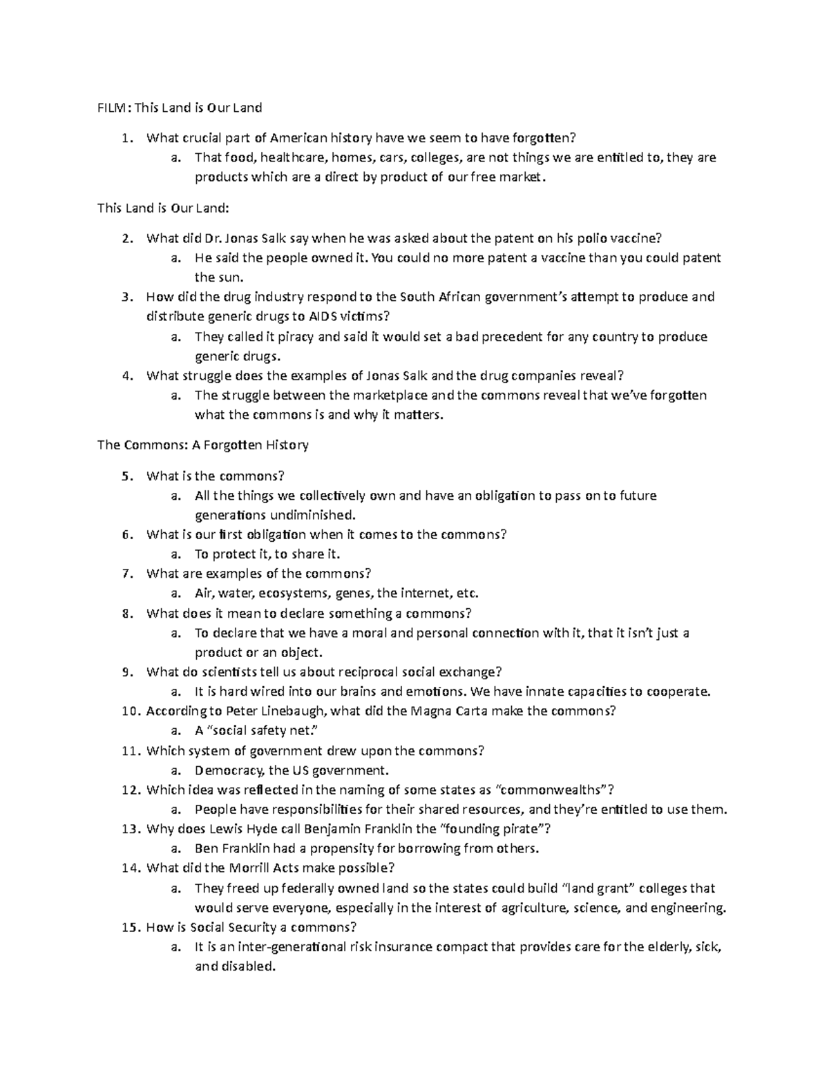 FILM 2.2 - This Land is Our Land - FILM: This Land is Our Land 1. What ...