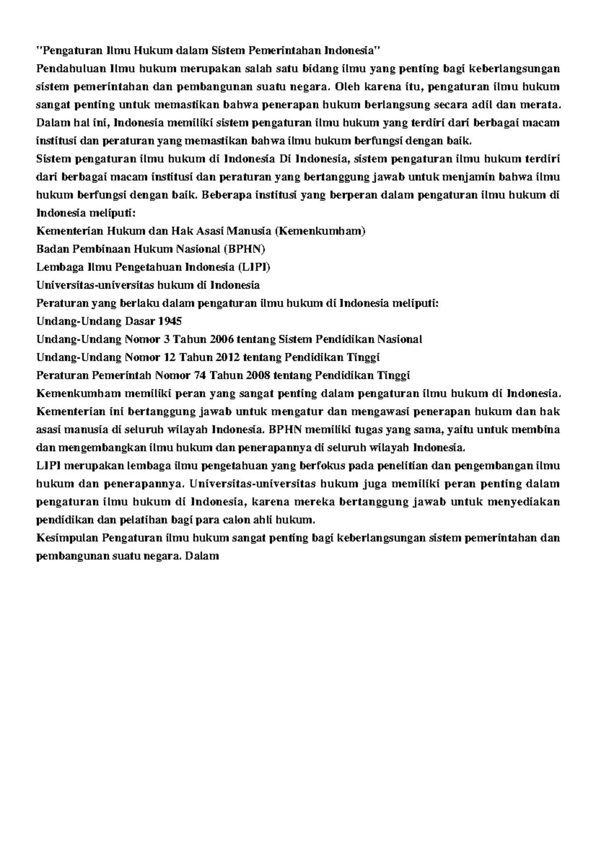 Pengatur ilmu hukum - Keterangan - "Pengaturan Ilmu Hukum dalam Sistem ...