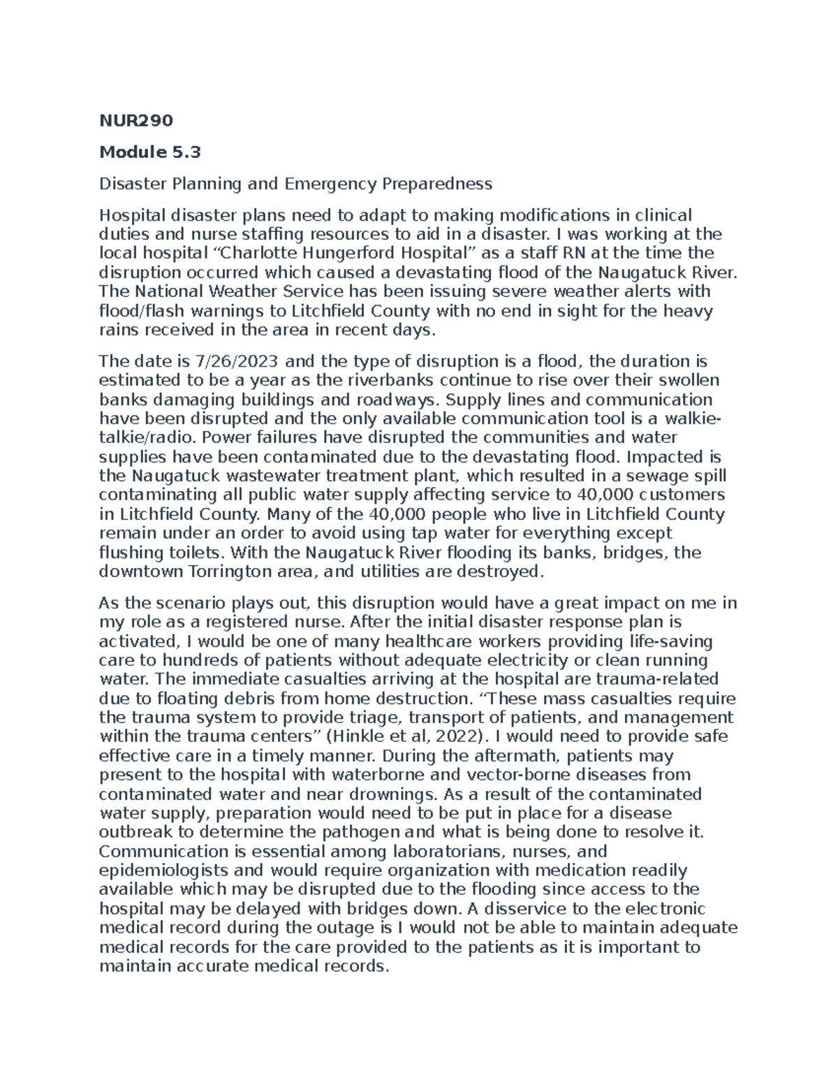 M5.3 Disaster Planning and Emergency Preparedness - NUR Module 5 ...