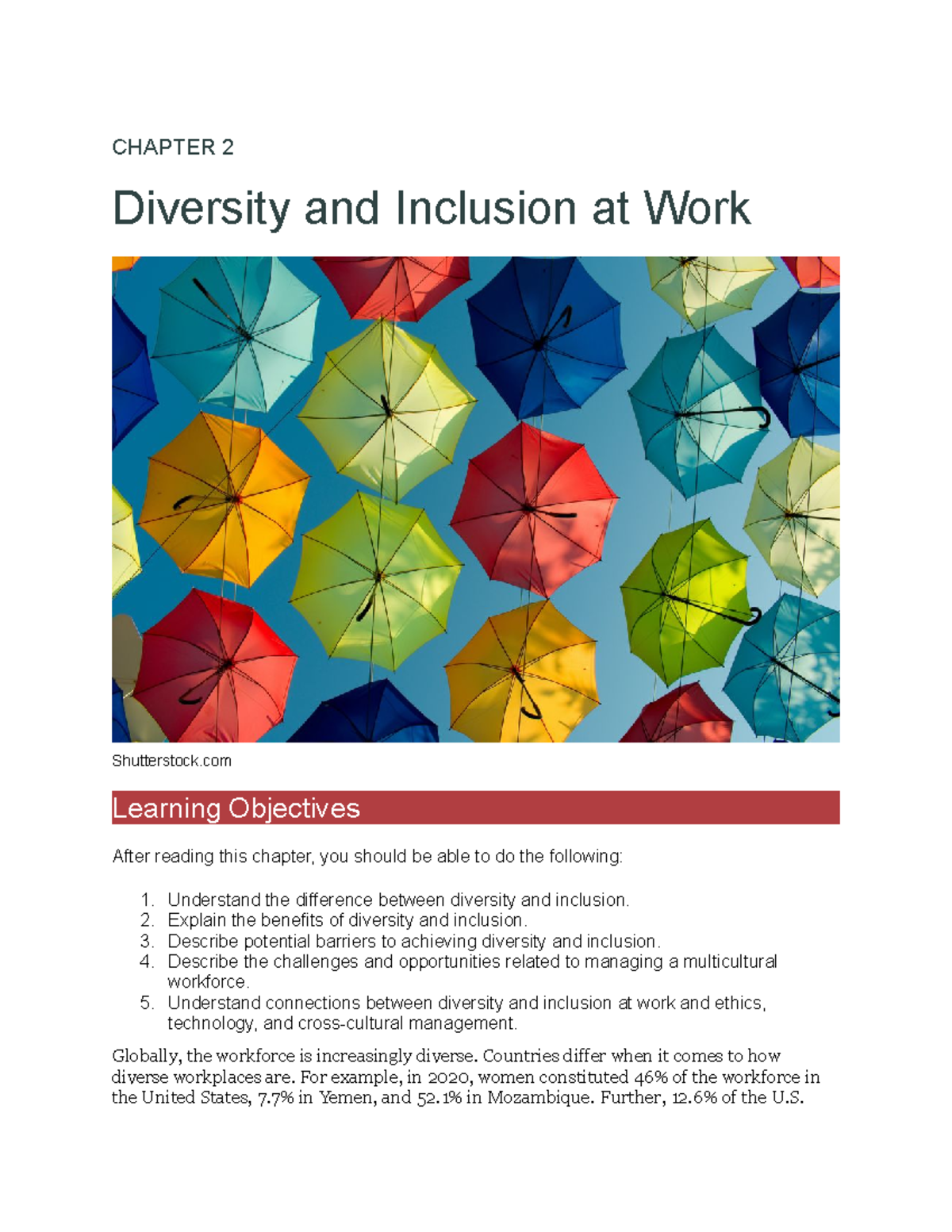 Diversity and Inclusion at Work - Organizational Behavior Lecture Notes ...