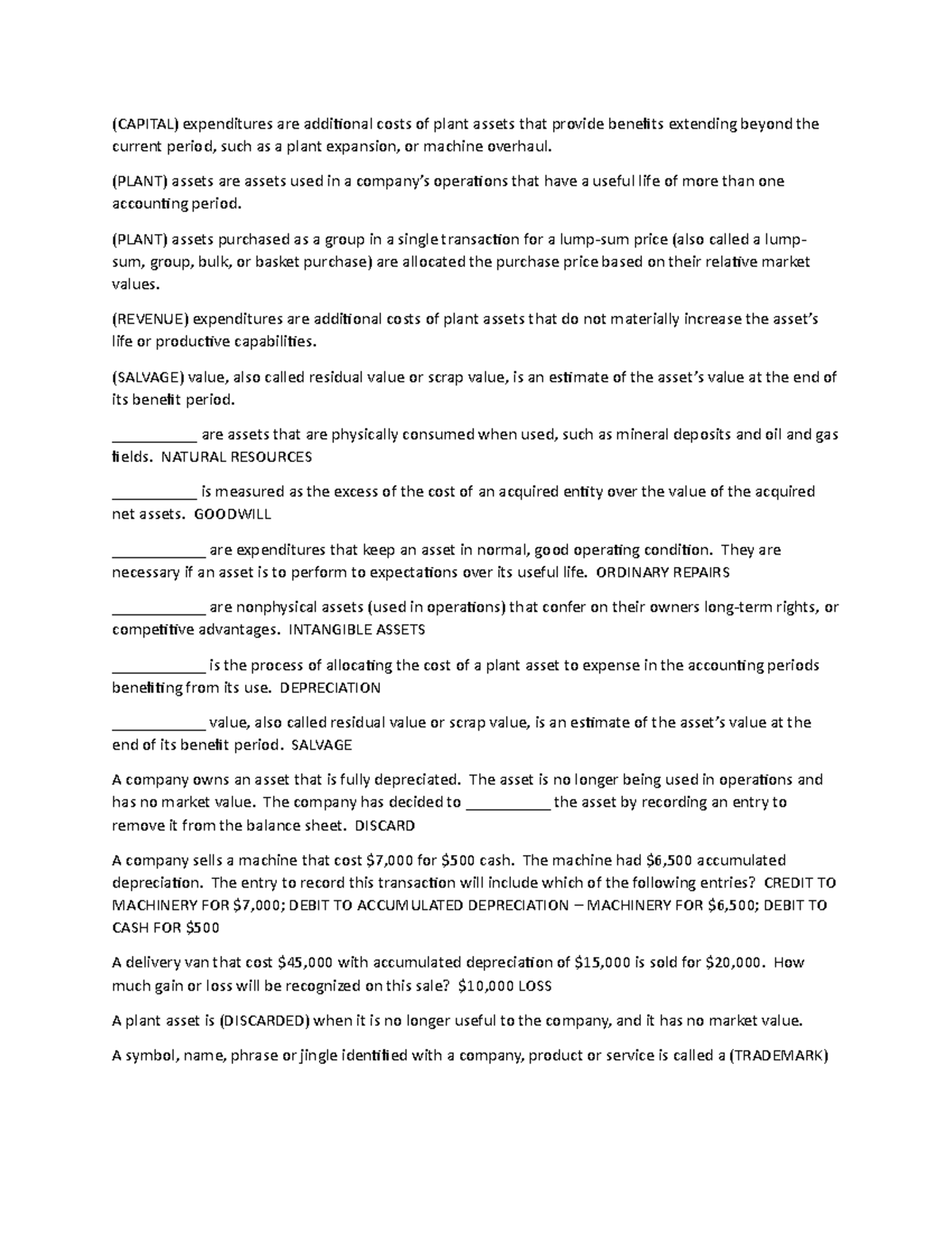 ACCT 2301 Chapter 8 SB - Homework assignment - (CAPITAL) expenditures ...