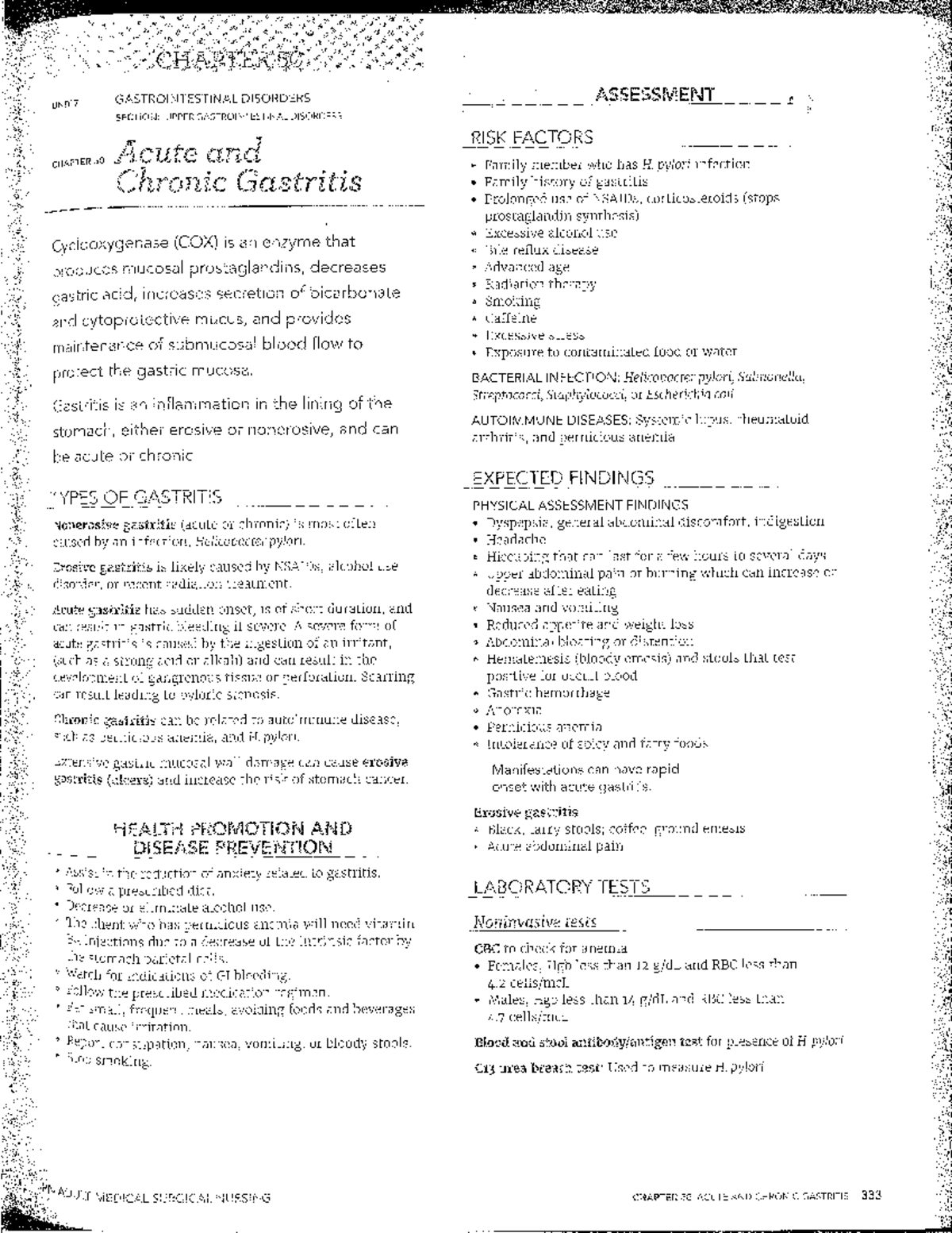 Acute and Chronic Gastritis - 241 - Studocu