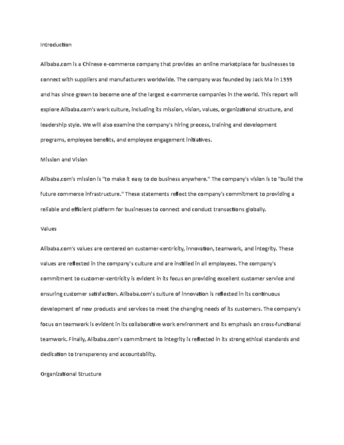 Alibaba - Introduction Alibaba is a Chinese e-commerce company that ...