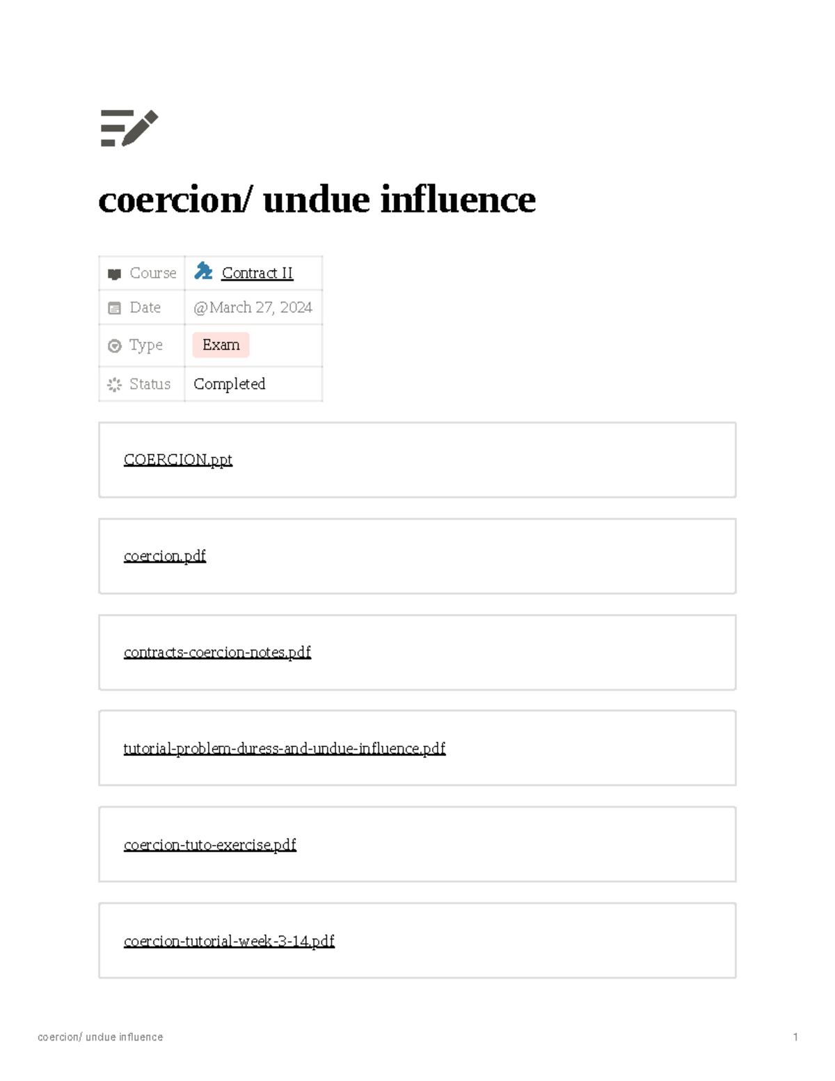 Coercion and Undue Influence - coercion/ undue influence Course ...