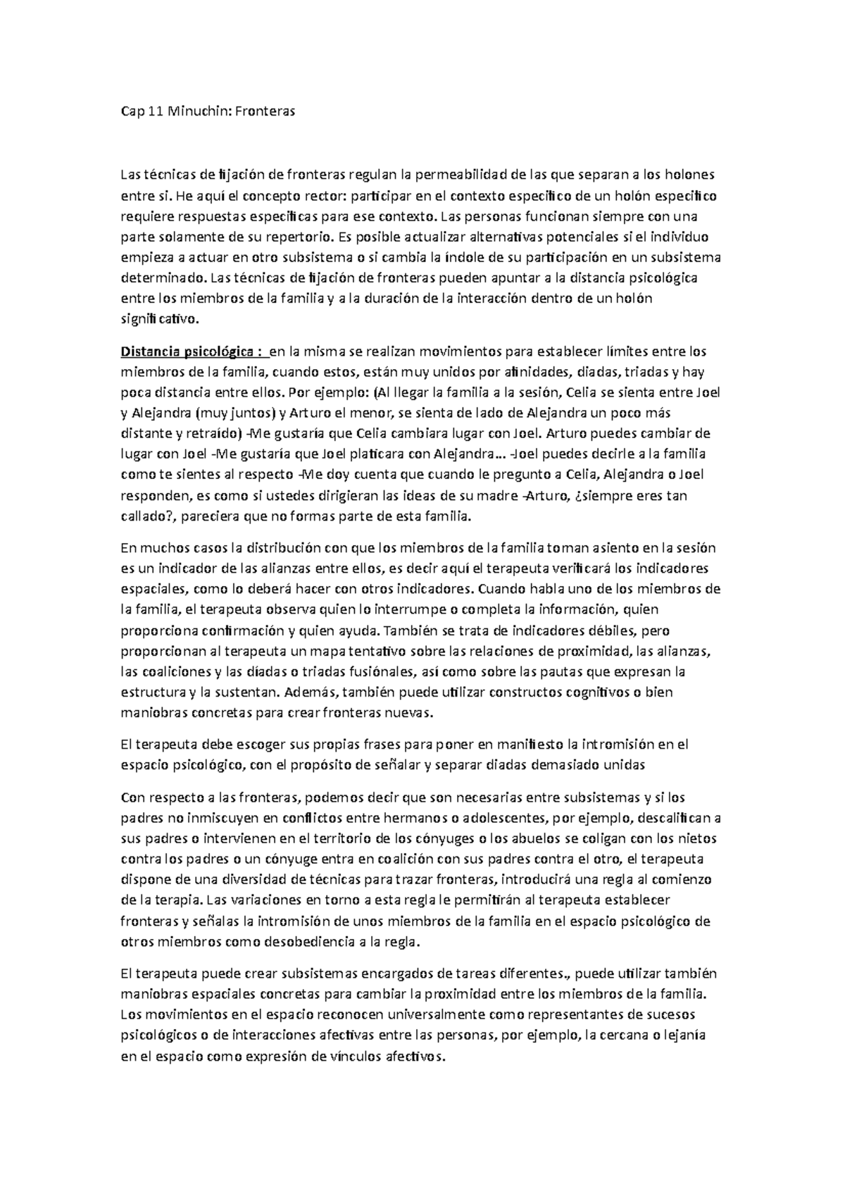 Cap 11 Minuchin - sistemica - Cap 11 Minuchin: Fronteras Las técnicas ...