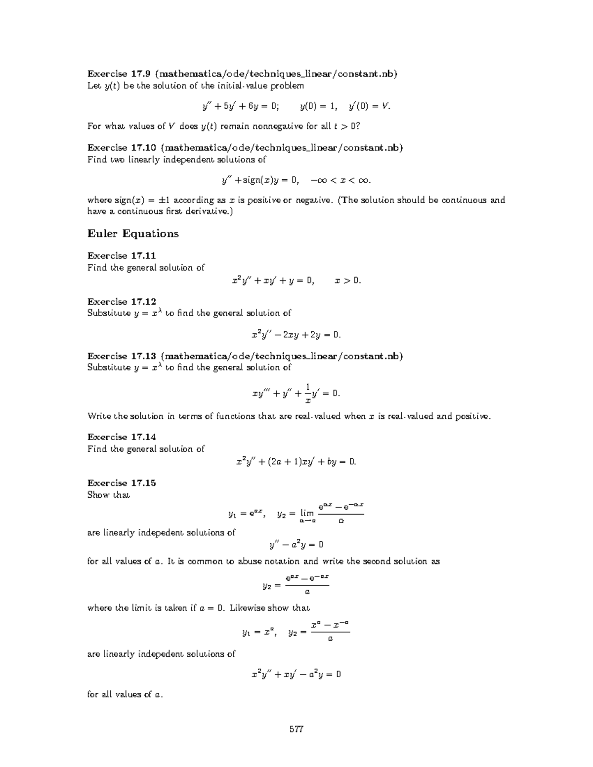 Ref MATH Adv Math Methods Sean Mauch-150 - Exercise 17 (mathematica/ode ...