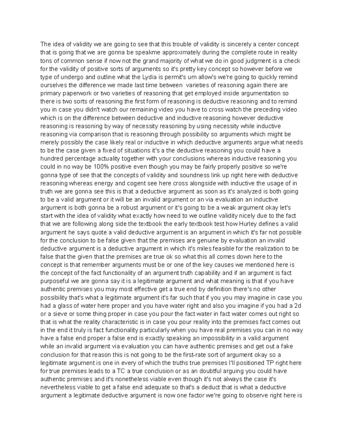 PHIL-2303 Validity, Truth, Soundness - The idea of validity we are ...