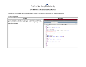 CYB 300 Module Three Practice Lab Worksheet Two - For all screenshots, include your name in the ...