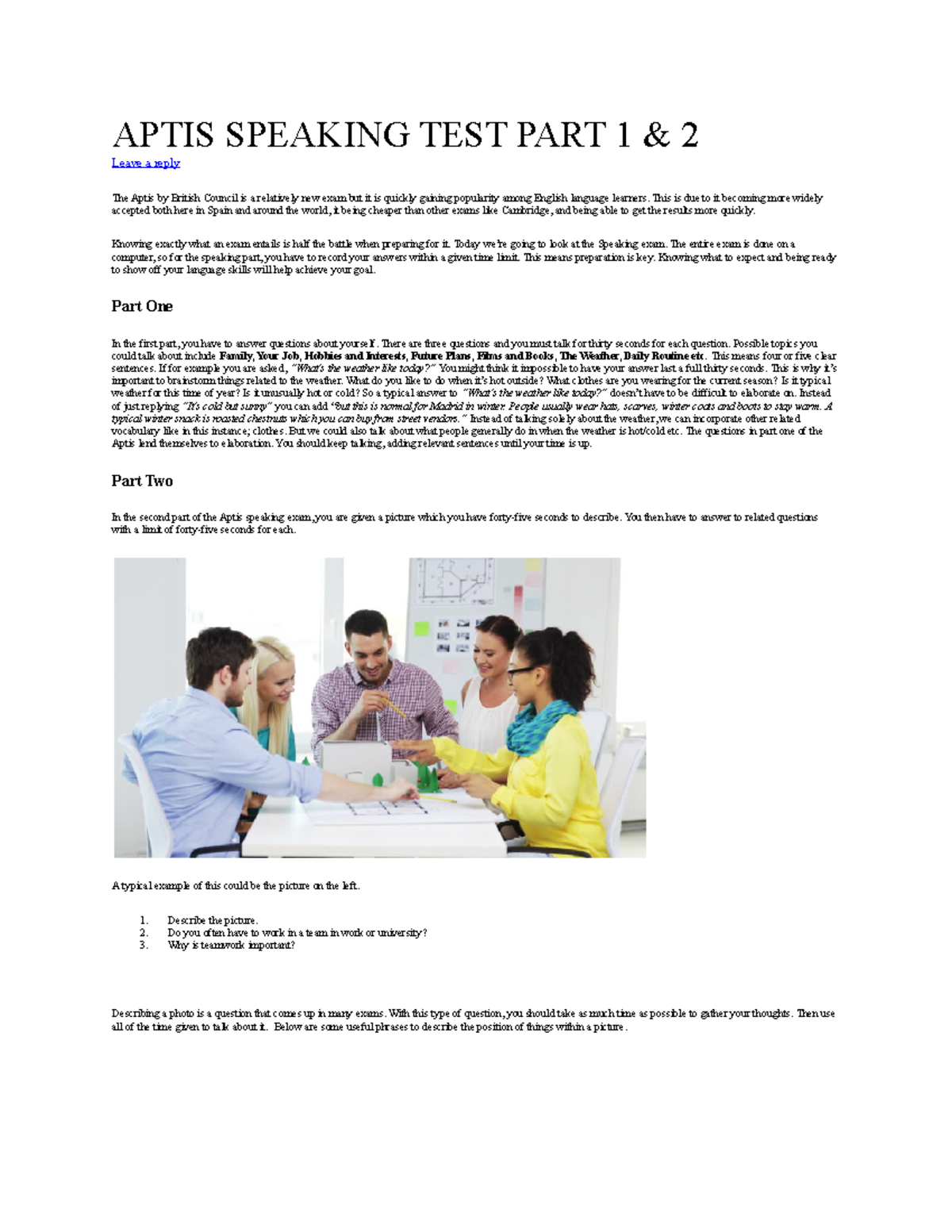 439139996 Aptis Speaking TEST PART 4 docx - APTIS SPEAKING TEST PART 1 ...