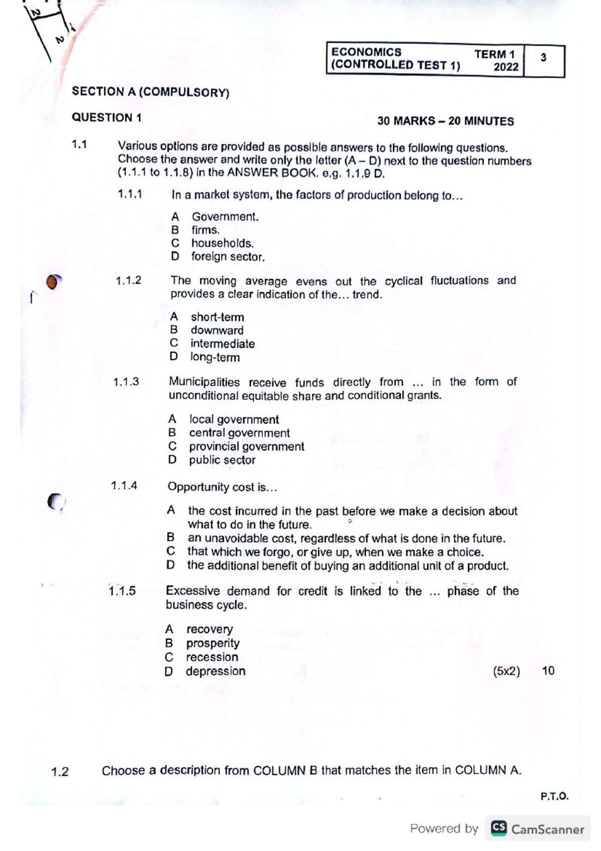 DOC-20230305-WA0011 - Economics Control Test Term 1 - Studocu