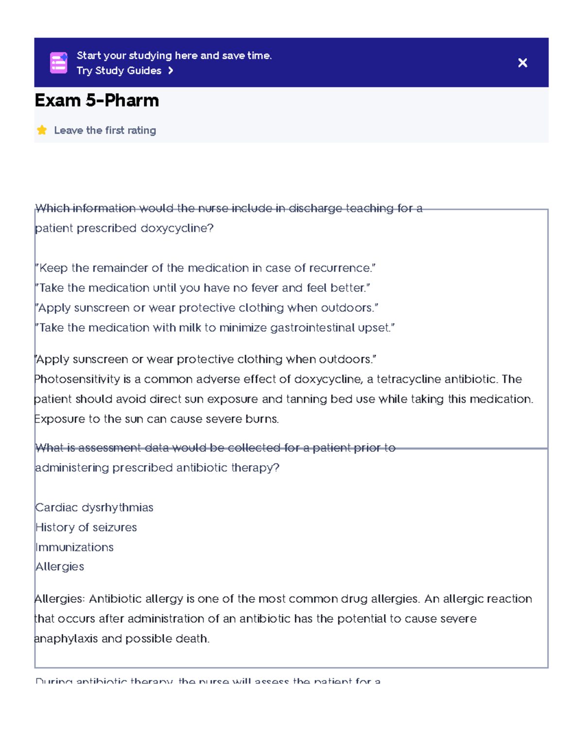 Exam 5-Pharm Flashcards Quizlet - Start your studying here and save time. Try Study Guides Exam ...