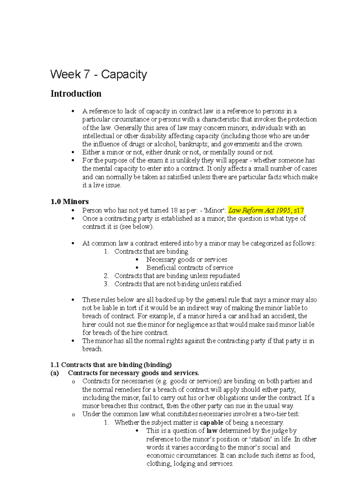 Week 7 - Evidence - Notes - Week 7 - Capacity Introduction A reference ...