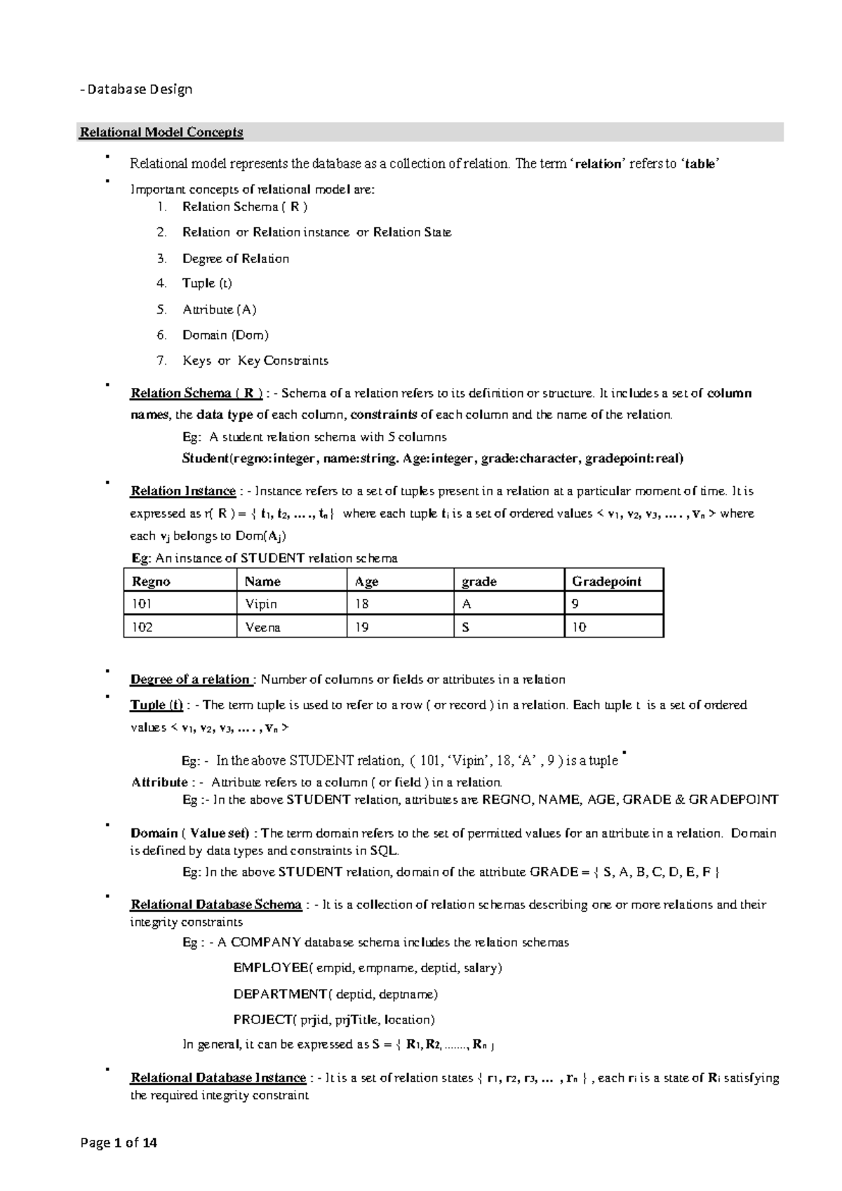 Database Design My Sql Database Design Relational Model Concepts Relational Model Represents