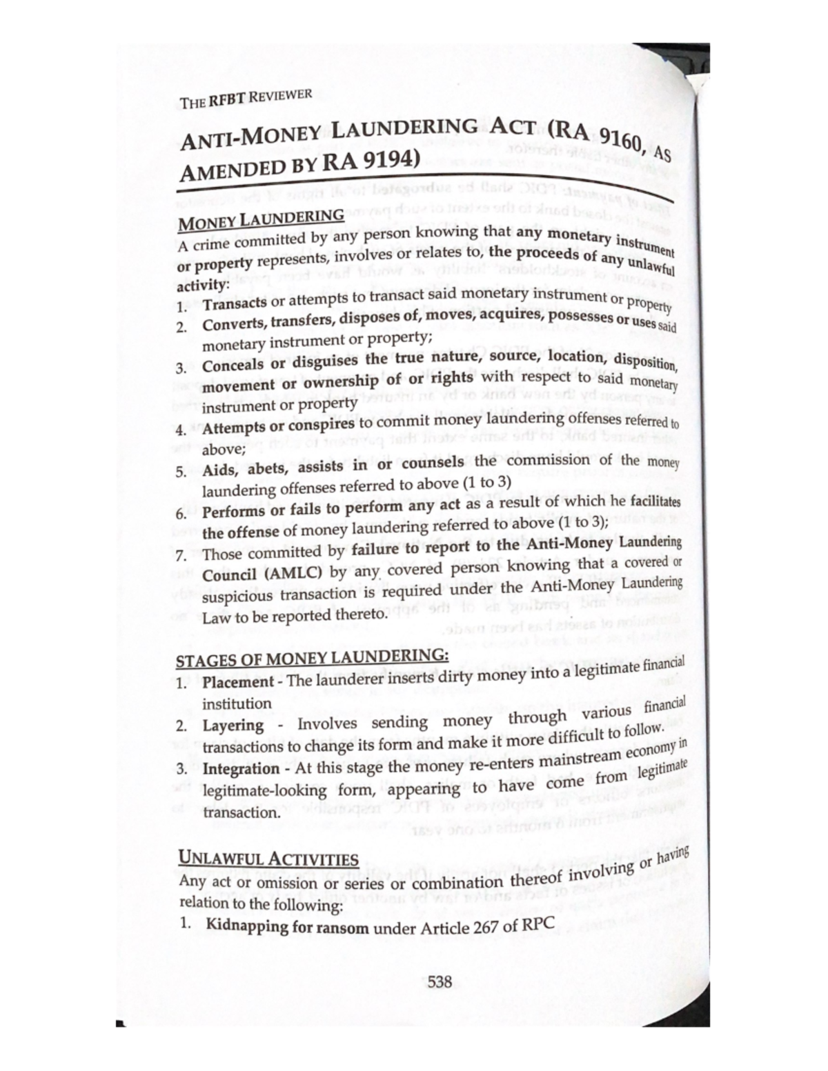 AMLA - Notes - BSA - Studocu