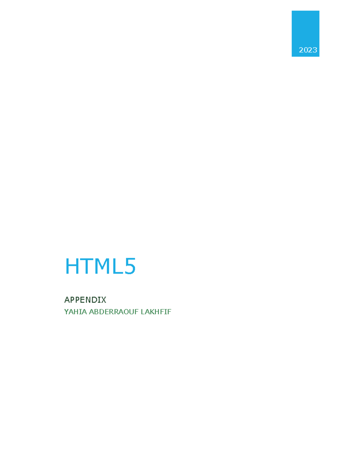 HTML5 Appendix - Summary Développement D'َApplications Web - 2023 HTML ...